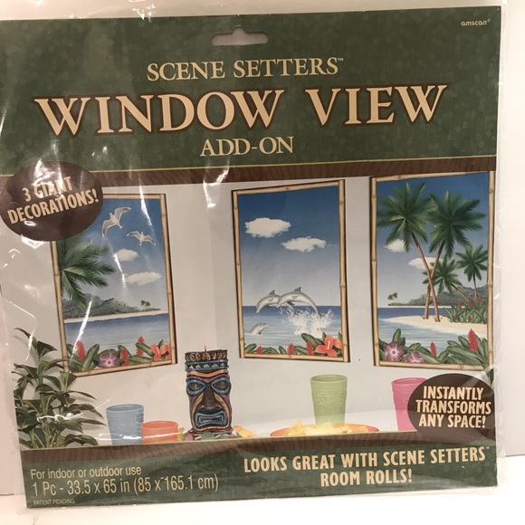 Amscan | Party Supplies | Scene Setters Tiki Tropical Window View Addon ...